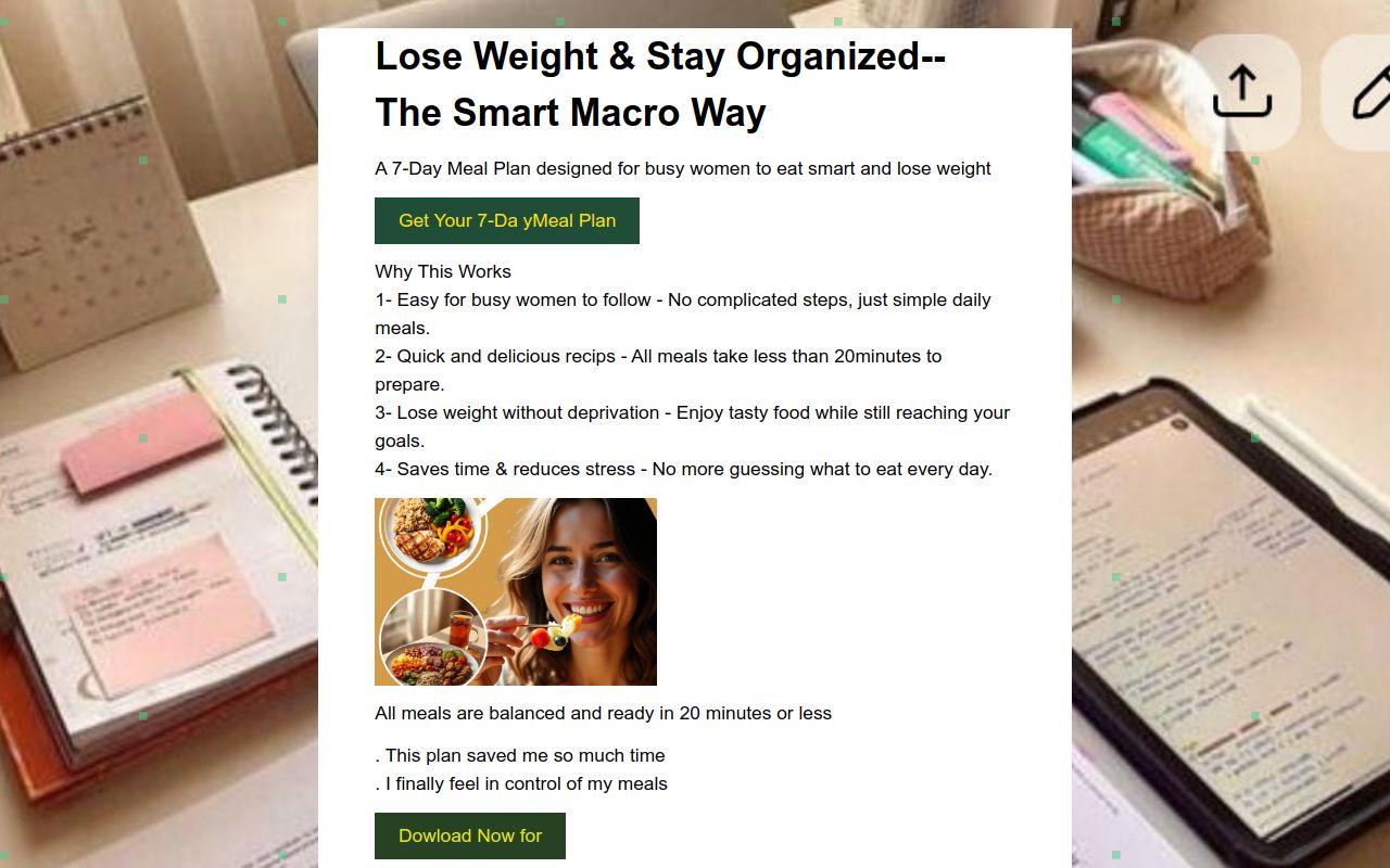 Smart Macro 7-Day Meal Plan / Easy & Healthy Recipes for Busy Women
